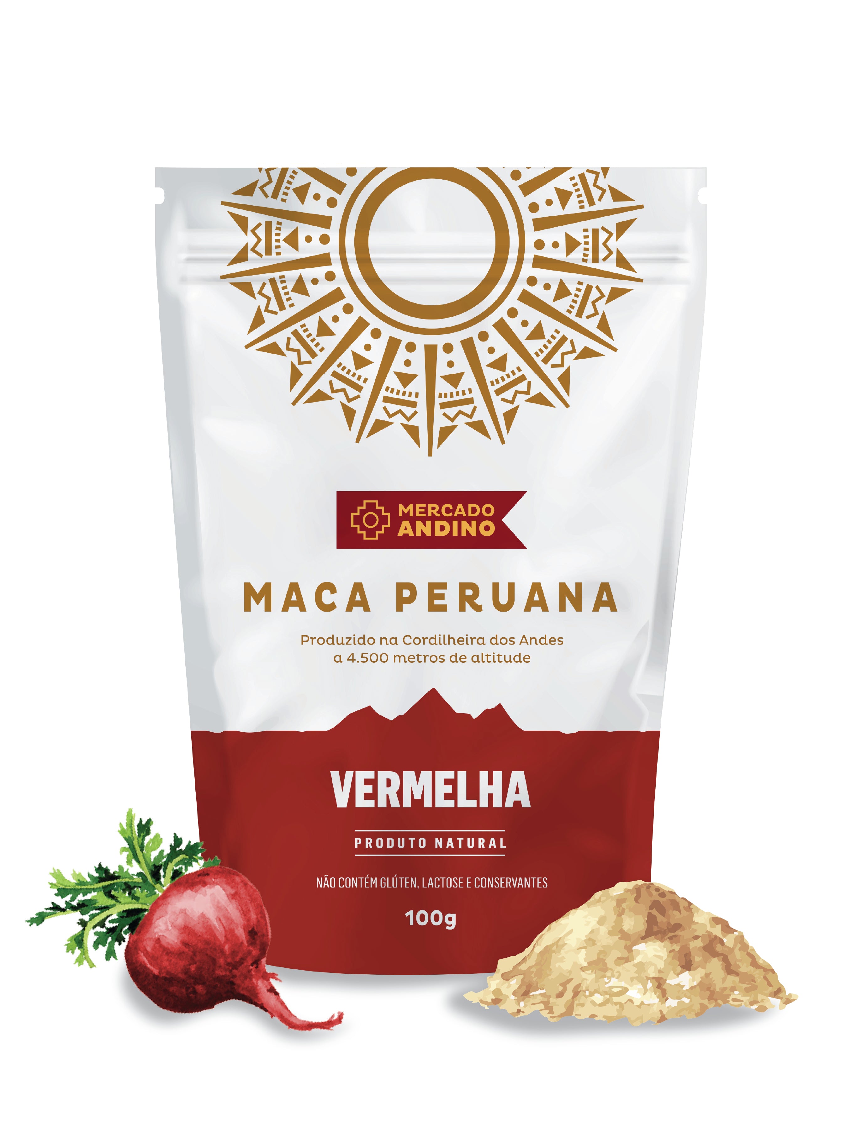 Maca Peruana Vermelha 100g – Mercado Andino