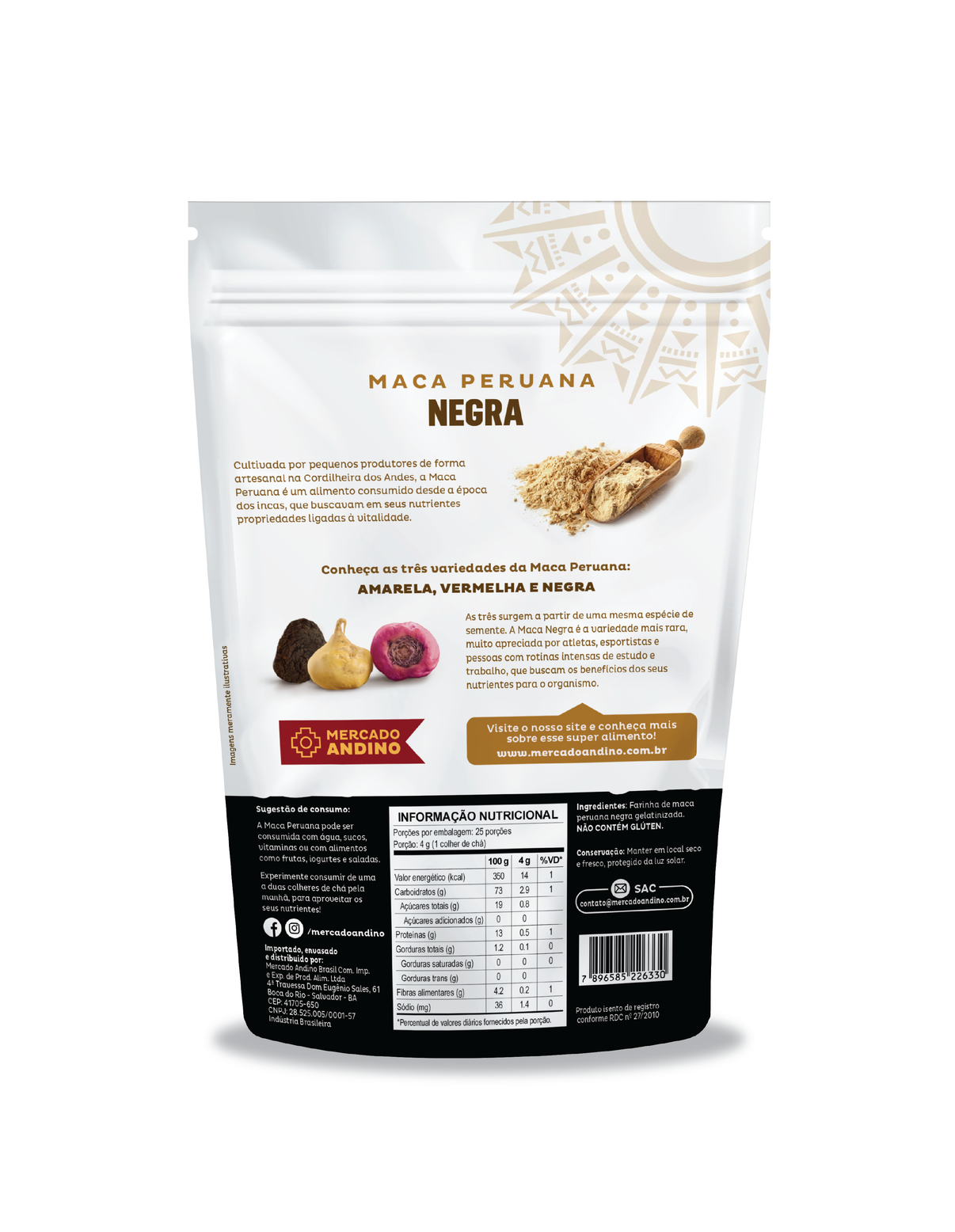 Maca Peruana Negra 100g - Mercado Andino